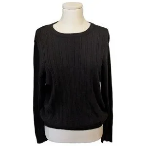 Jennifer Moore | Sweaters | Vintage Jennifer Moore Black Cable Knit ...